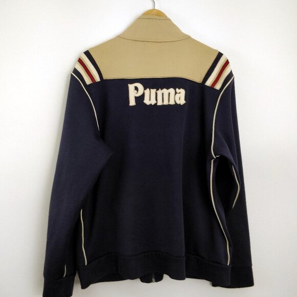 Puma | Jackets & Coats | Vintage Puma Varsity Stripe Spellout Jacket ...